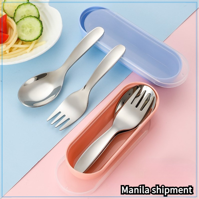 304 Stainless Steel Students Use Meal Round Spoon Fork fork and spoon ...
