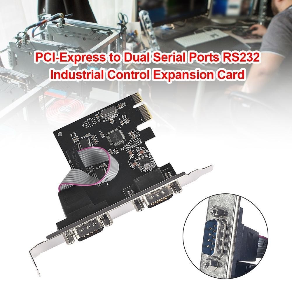 PCIe Serial Card PCI-Express to Dual Serial Ports RS232 Interface ...