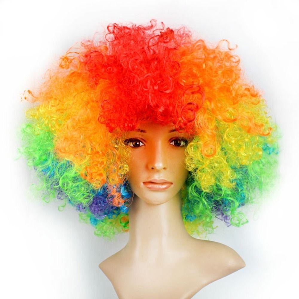 COCOFRUIT Afro Curly Wig Various Coloured Halloween Clown Cosplay ...