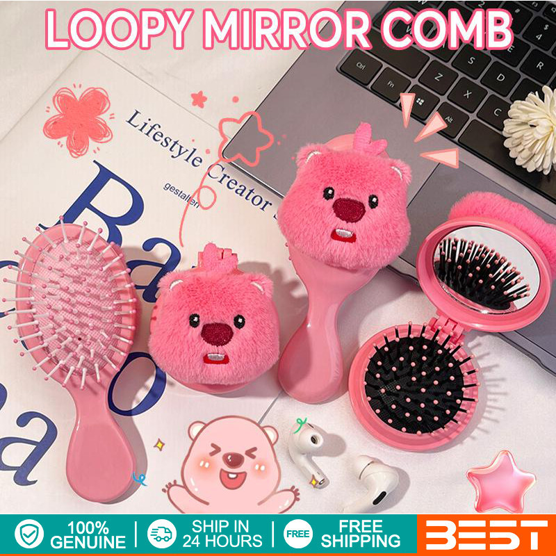 Folding Flip Flop Airbag Comb Beaver Carry On Makeup Mirror Portable ...