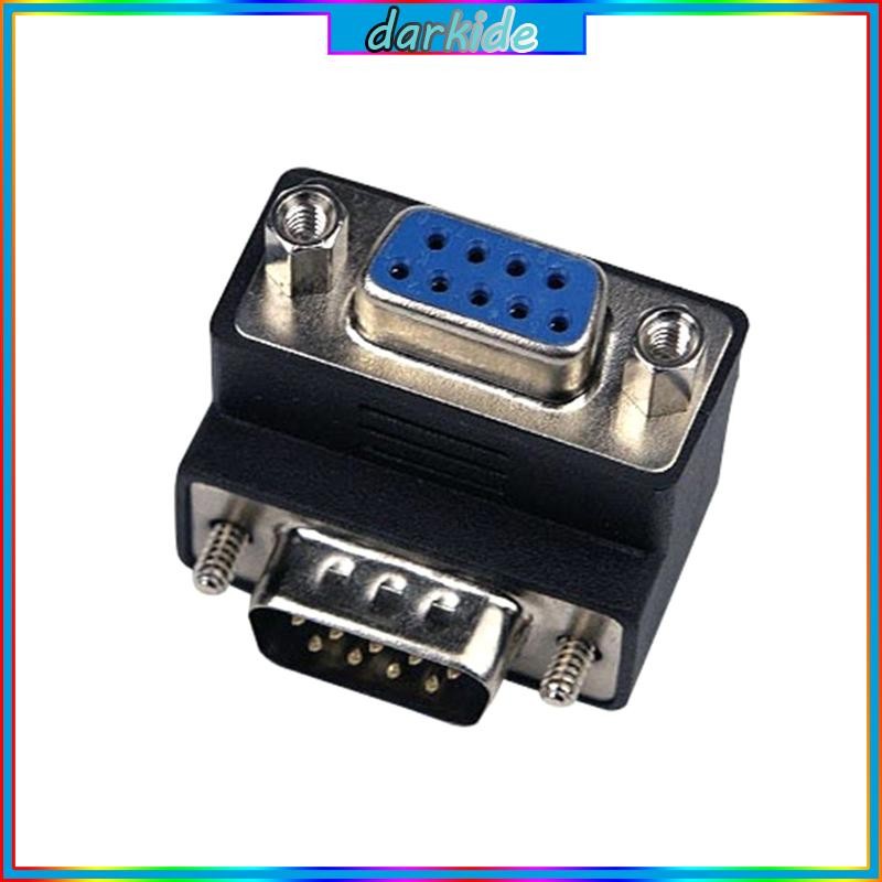 Dark DB9pin 90 Degree VGA 9 Pin Adapter Connector Male to Female DB9 ...