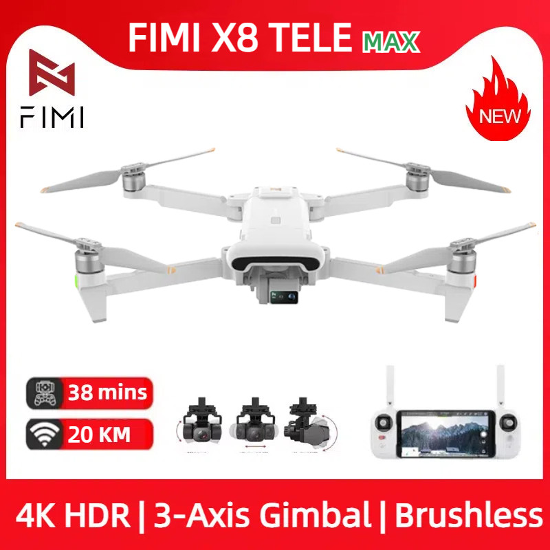 20KM Image Transmission FIMI X8 TELE MAX Drone 4K Professional HDR 48MP ...