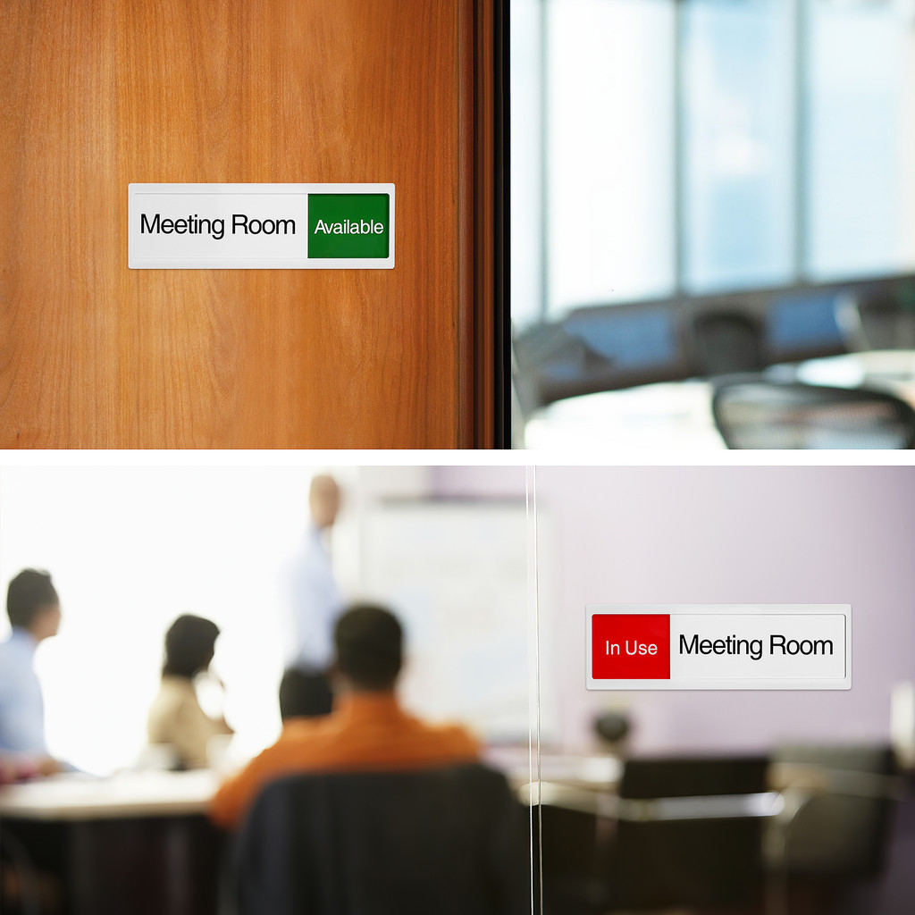 Office Door Sign Meeting Room In Use Available Sign Practical Slide ...