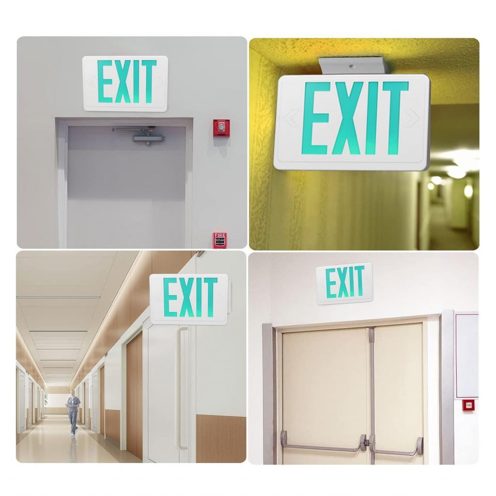 Dioo Emergency Exit Light Green LED Sign Fireproof ABS Plastic Erosion ...