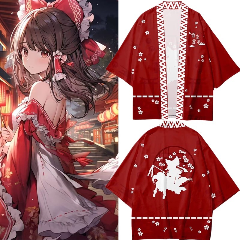 Touhou Project Shrine Maiden Hakurei Reimu Anime Men And Women Kimono ...