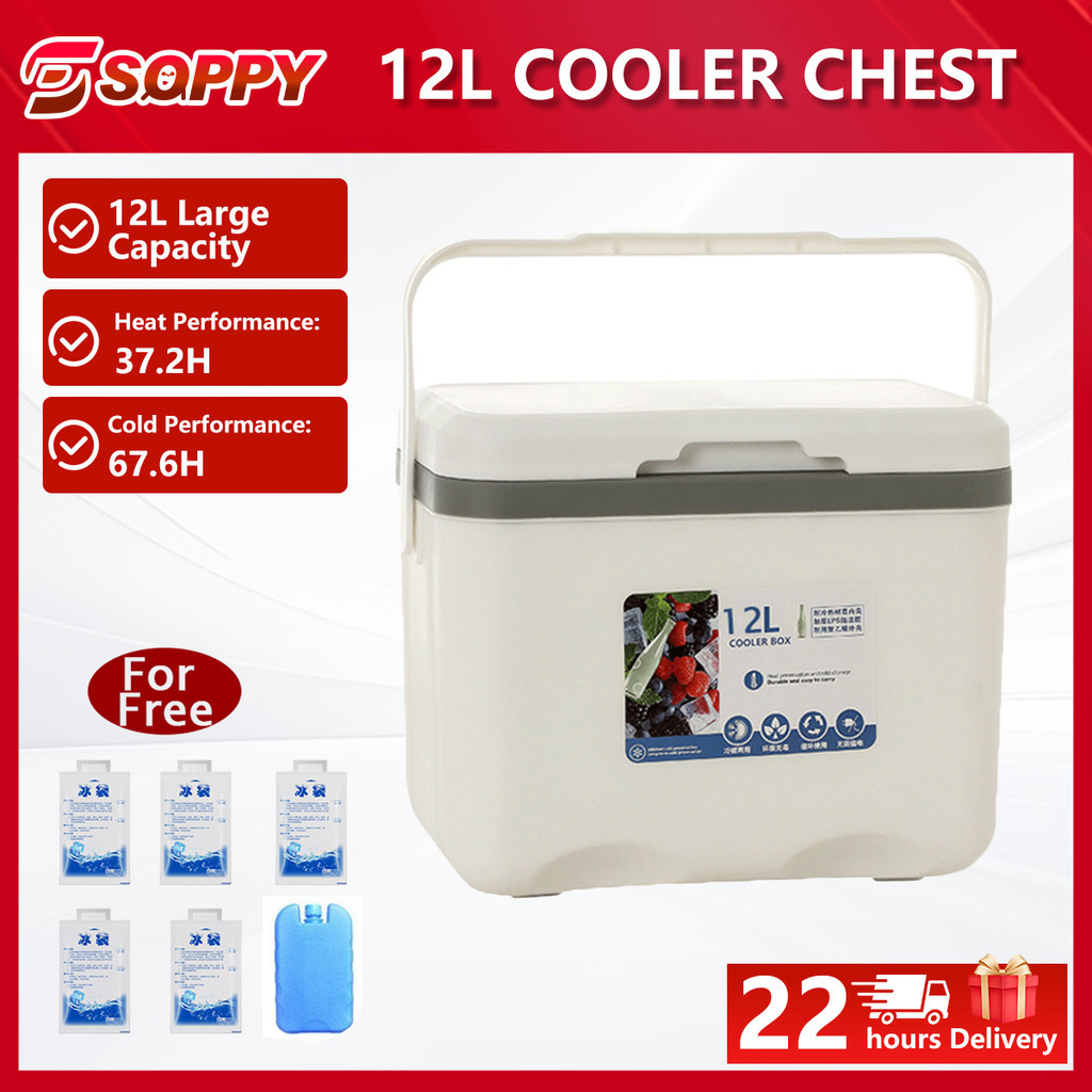 Outdoor Cooler Ice Box Chest Insulated 6L/12L Camping Fishing Freshness ...