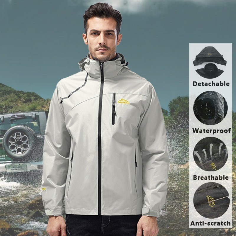High Quality Men's Outdoor Jacket Comfortable Windproof Waterproof Zip ...