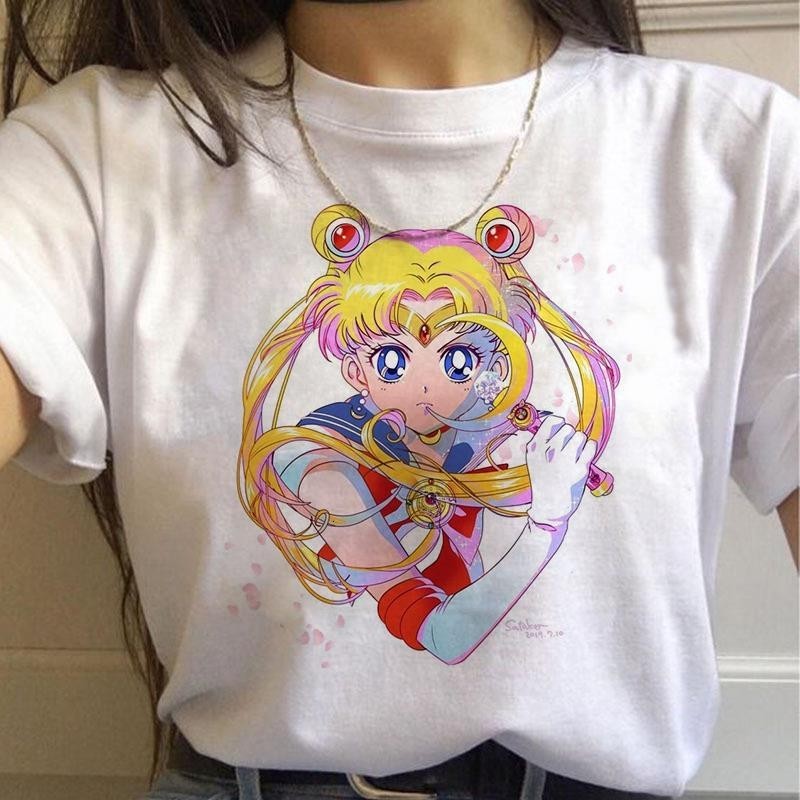 Sailor Moon Harajuku cute kawaii Japanese Sailor Moon print women's top ...