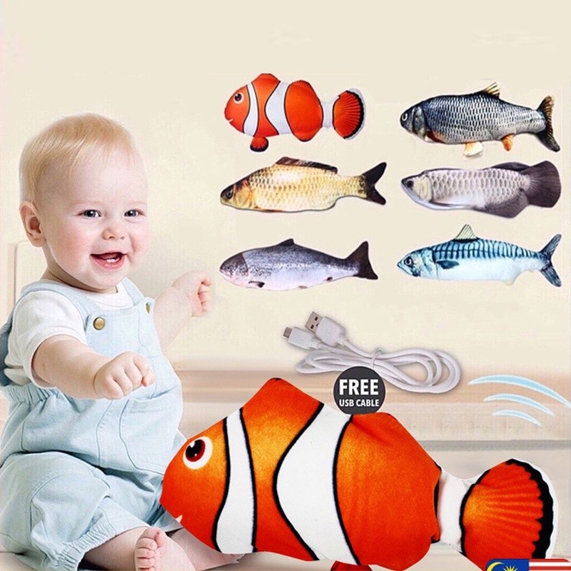 Coax Baby To Sleep and Pat Fish Children Simulation Electric Fish Toy ...