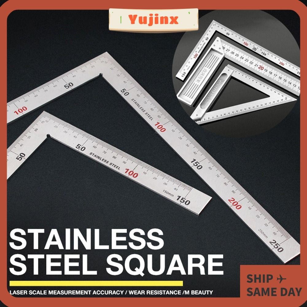 YUJINX Angle Square Ruler, Stainless Steel Double Sided Scale Right ...