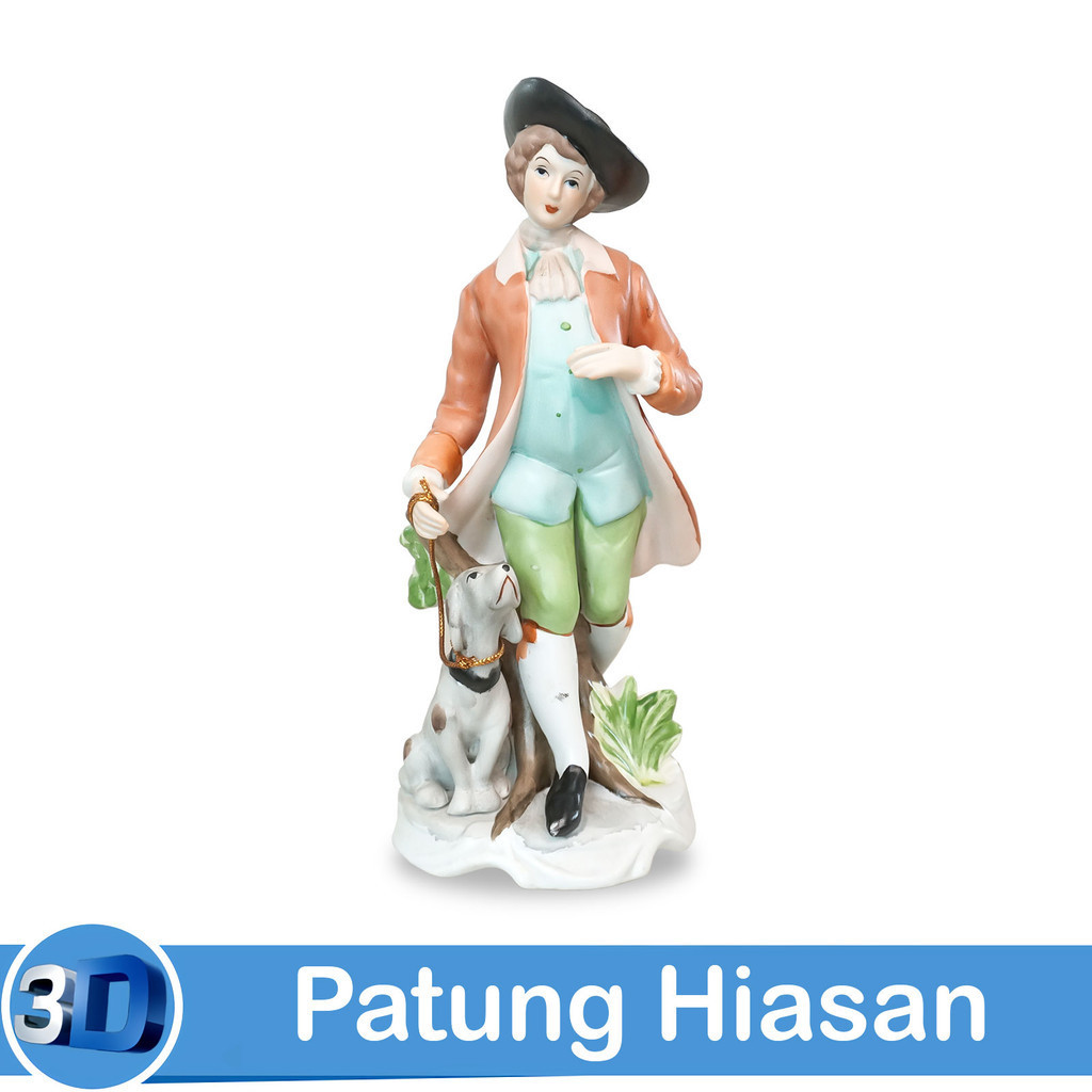 SpotGood Male Decorative Statue With Polystone Dog Statue Display EK-P ...