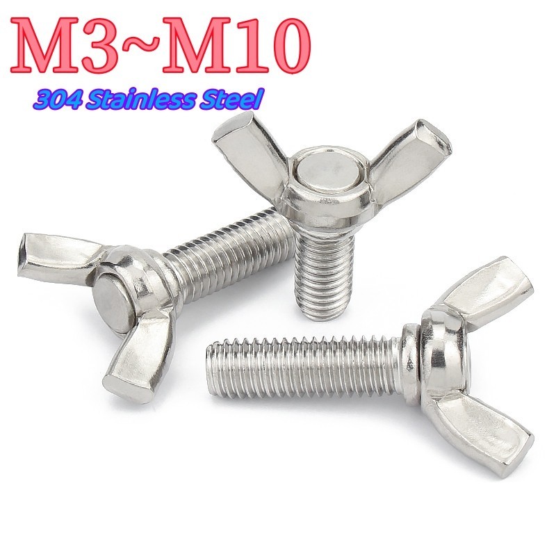 304 Stainless Steel M3 M4 M5 M6 M8 M10 Butterfly Bolt Fixed Wing Finger ...