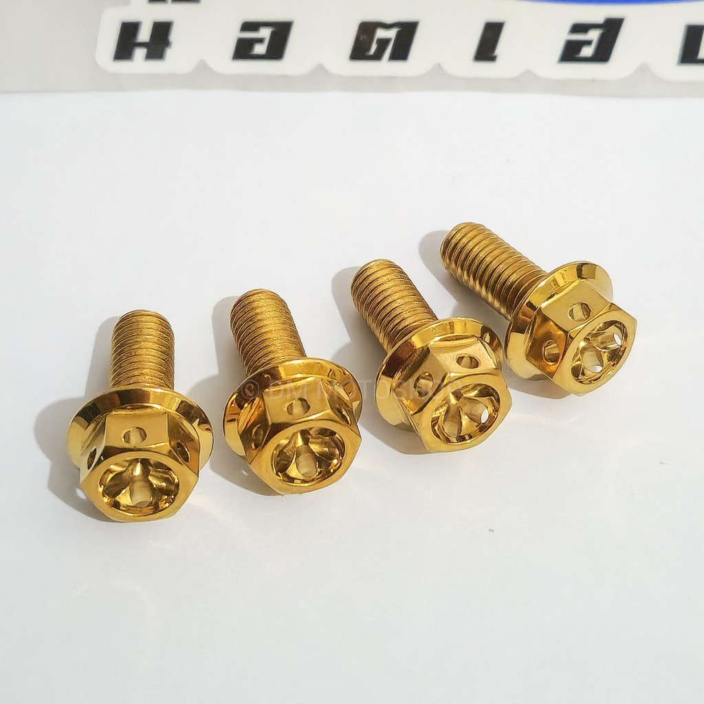 Heng Gold Bolt Set - 8mm Fine Thread Flower Type for Yamaha Sniper 155 ... Heng Gold Bolt Set - 8mm Fine Thread Flower Type for Yamaha Sniper 155 ...