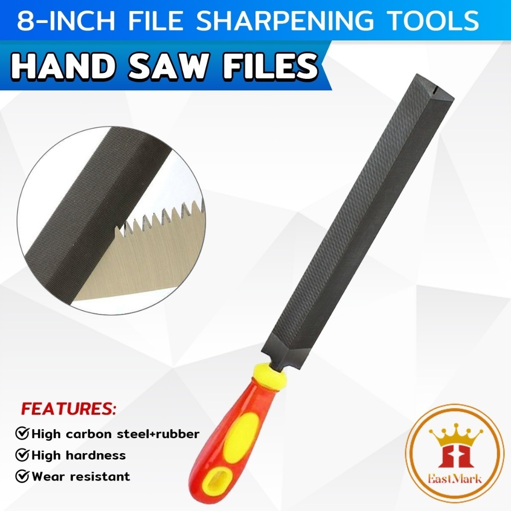 EMark 8 inch Hand Saw Files Pruning Saw File Diamond-Shaped Sharpening Shaping Grinding Hand ...