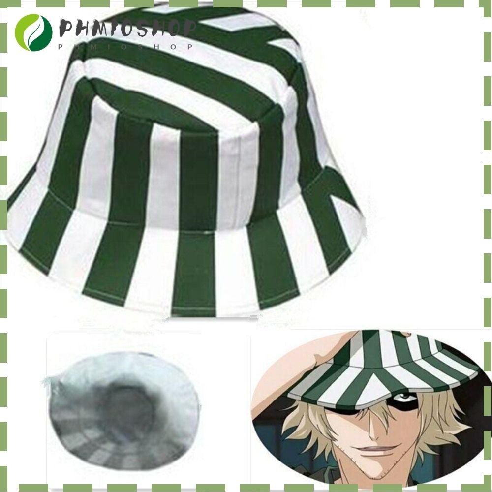 MIOSHOP Bucket Hat, Anime Urahara Kisuke Striped Hat, Portable Bleach ...