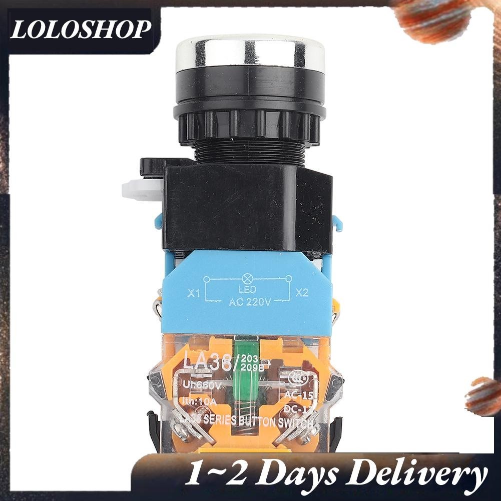 Loloshop1 Push Button Switch Self Locking LED Latching Emergency Stop ...