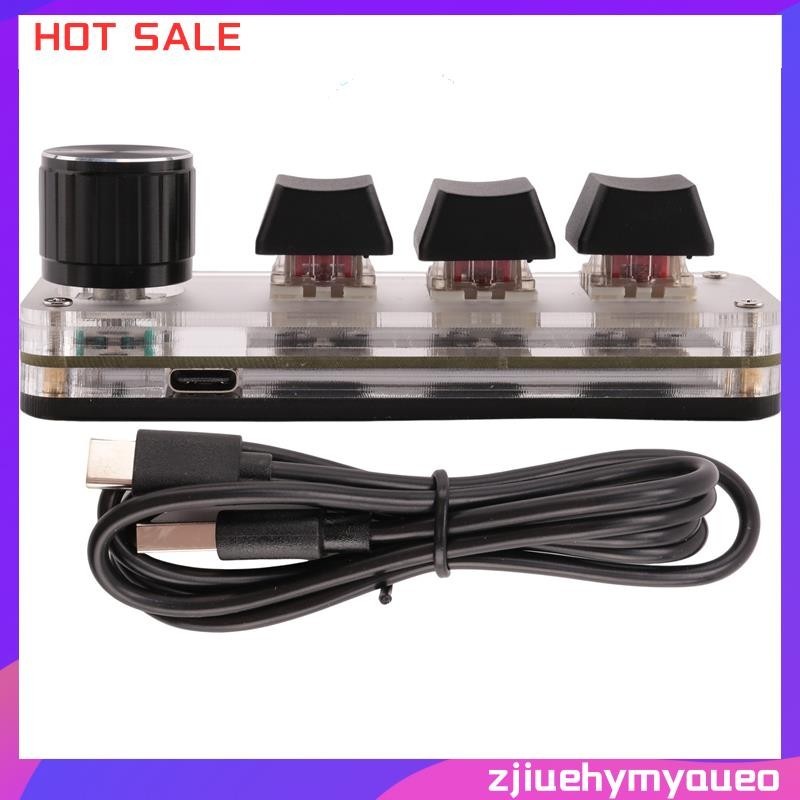 Three Key USB Wired Mini Keyboard Knob Mechanical Keyboard Fast Office ...