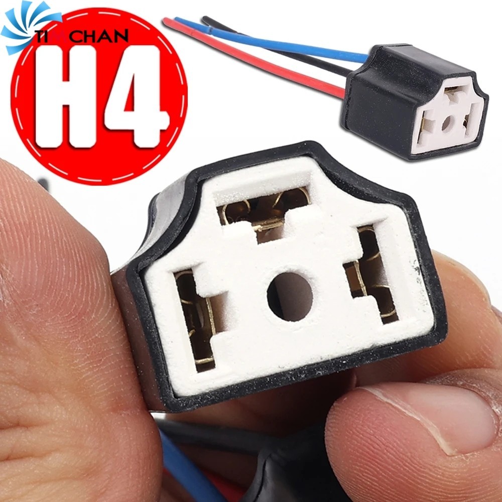3-hole H4 Car Bulb Lampholder - Ceramic Bracket - Car Connector Lamp ...