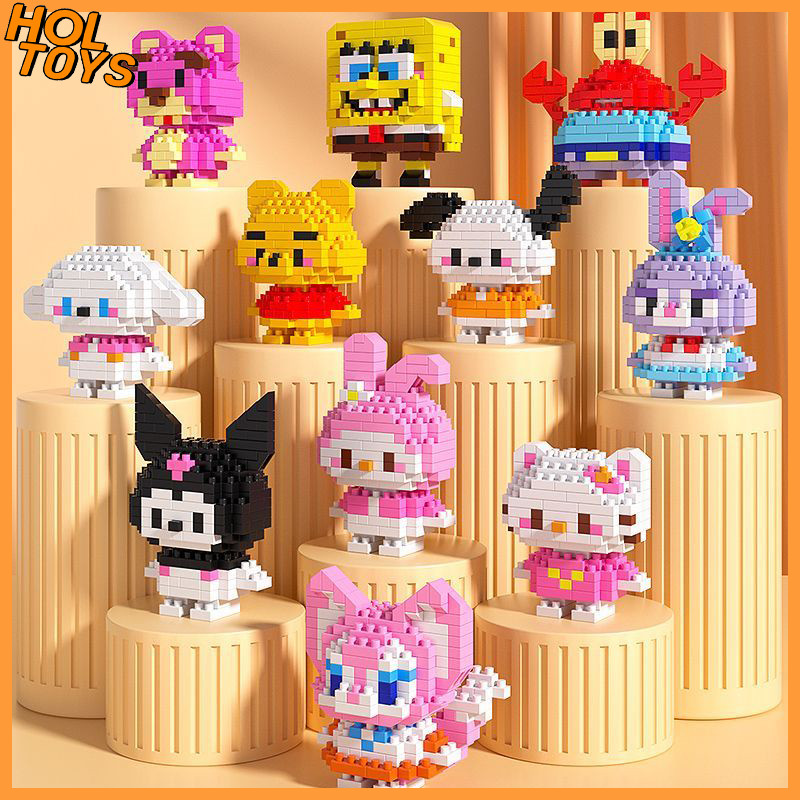 【HOL】Mini blocks bricks Building Block Assembled Small Sanrio Particles ...