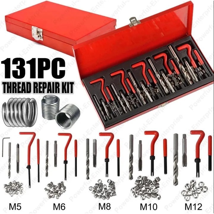 131Pcs Car Engine Block Restoring Damaged Thread Repair Tool Kit Tap ...