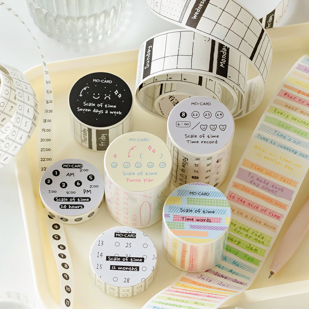 Cdaily|Basic Washi Tape Time Scale Tape Handbook Tape Light Retro ...