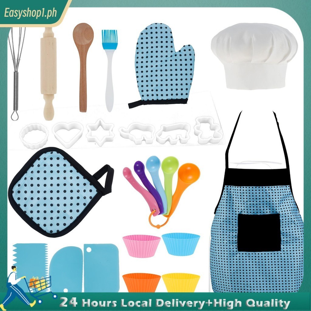 22Pcs Kids Cooking and Baking Sets Kids Cooking Chef Set Toddler Baking ...
