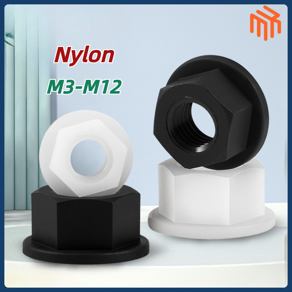 [MX1] Turnilyo na may flange na nylon M3-M12 White/Black Nylon Flange ...