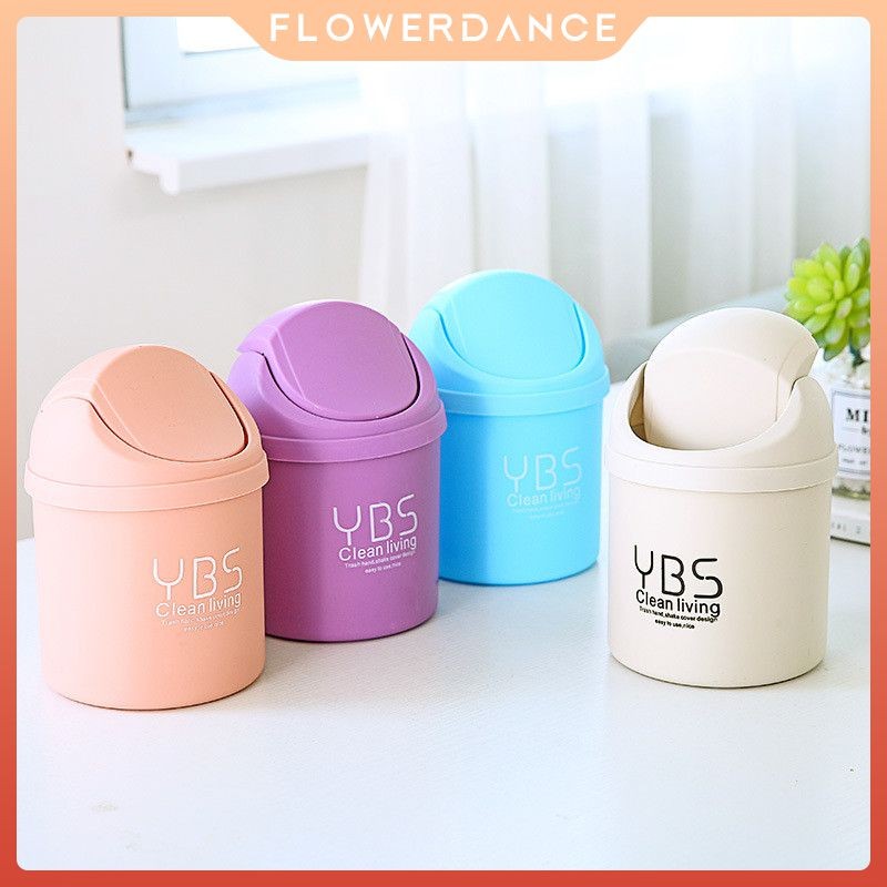 Mini Desktop Bin Small Trash Can With Cover Bedroom Trash Can Garbage ...