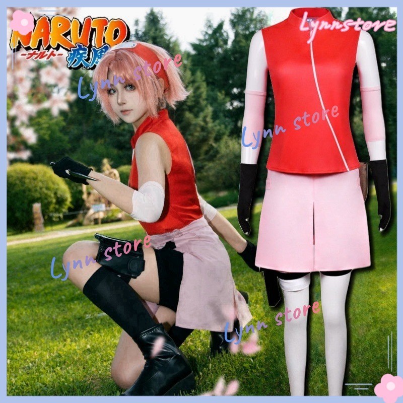 Anime NARUTO Cosplay Costume Haruno Sakura Uniforms Wig Costume ...