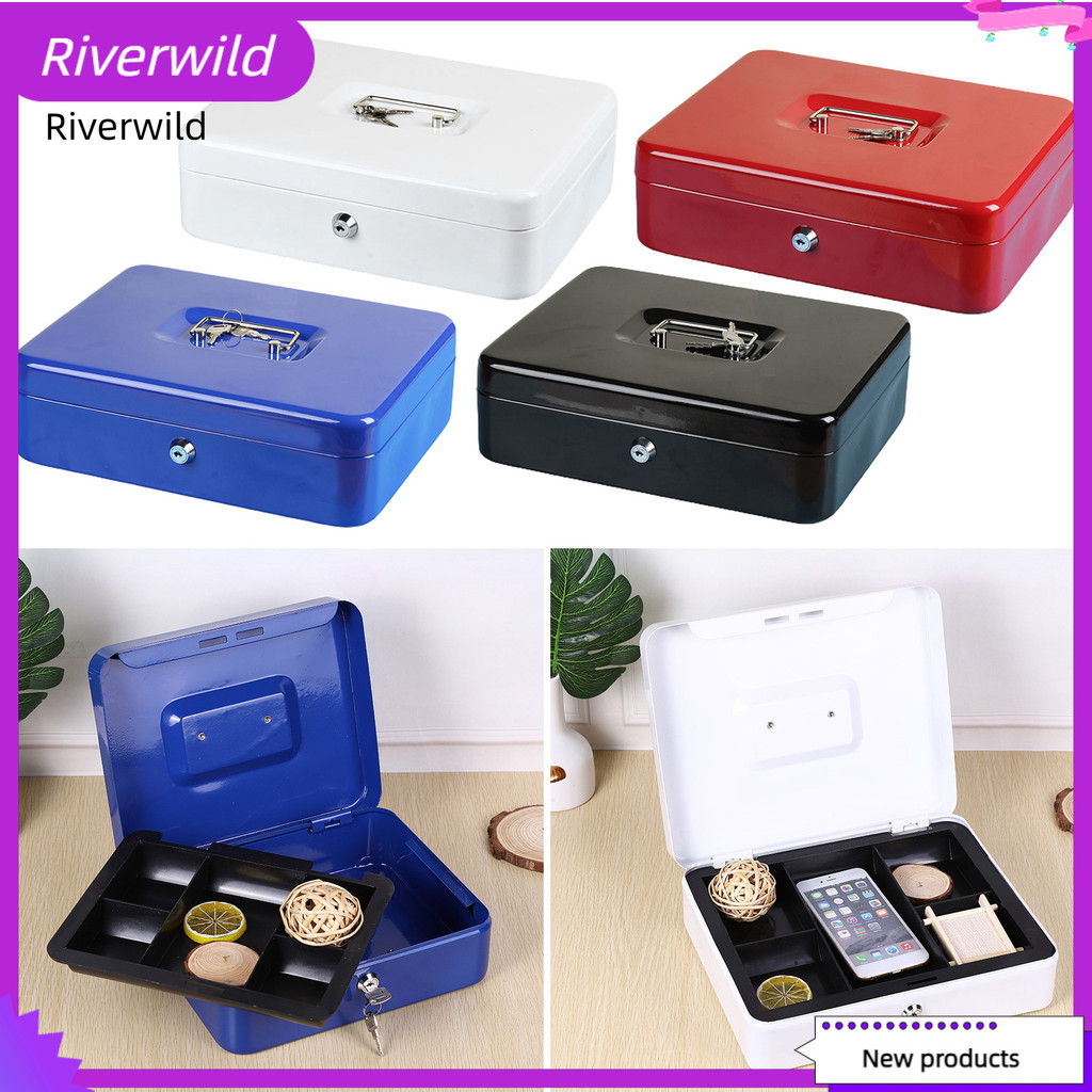 Metal Money Box with Lock And 2 Keys proof Cash Safe Box Anti-theft ...