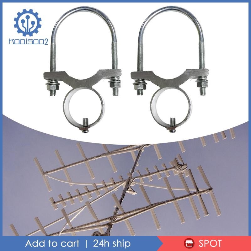 [Koolsoo2] 2 Pieces Antenna Pole Mount Clamp TV U Bolt Antenna Mount ...