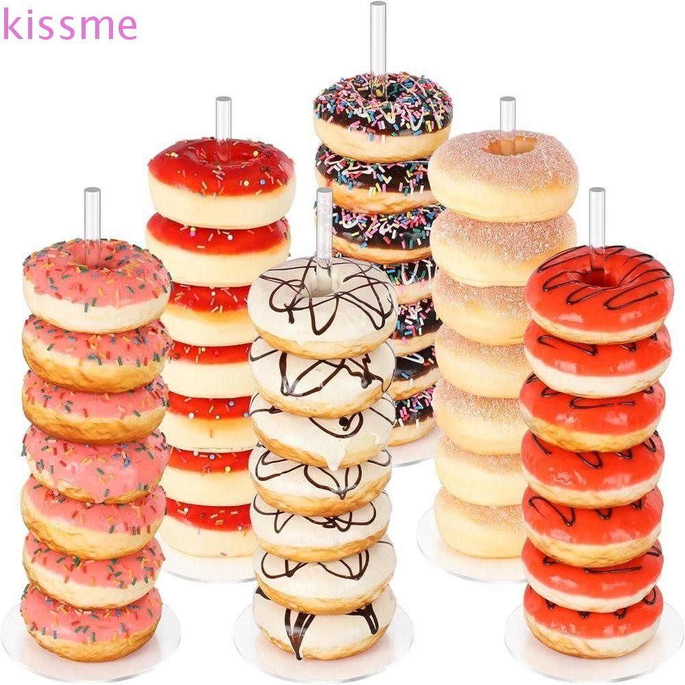 KISSME 5Pcs Donut Stands, Clear Acrylic Doughnut Holder, DIY Wedding ...