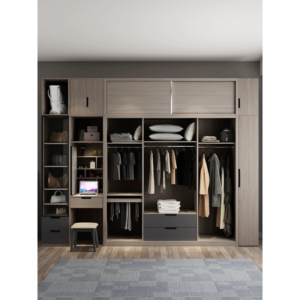 Sliding door wardrobe modern simple multifunctional combination storage ...