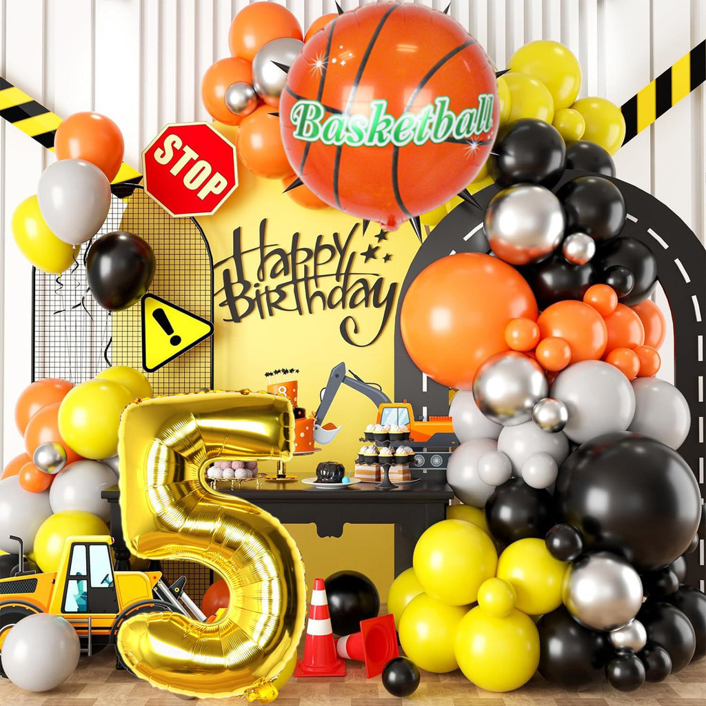 NBA Basketball Theme Balloons Garland Arch Kit 18inch Roundball Foil ...