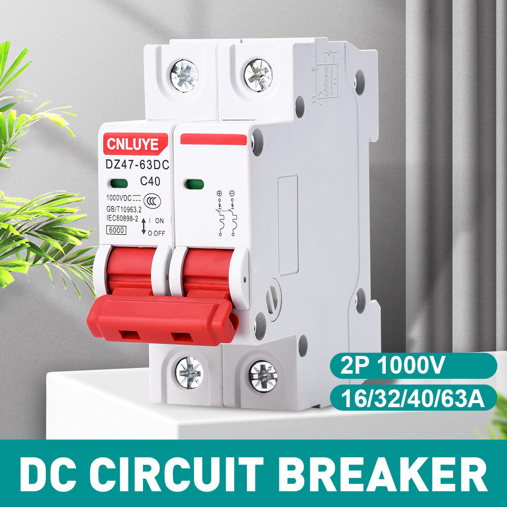 Miniature 2P 16A-63A, DC 1000V Solar Mini Circuit Breaker Battery Switch | Shopee Philippines