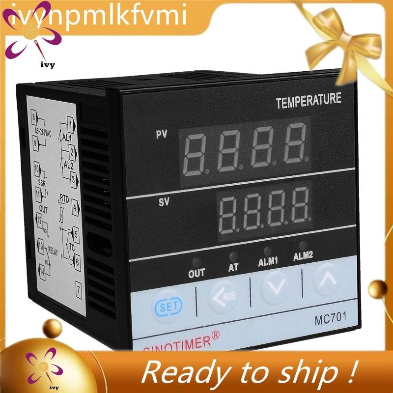 [Ivym] SINOTIMER MC701 Digital PID Temperature Controller Waterproof K Type PT100 Sensor Input ...