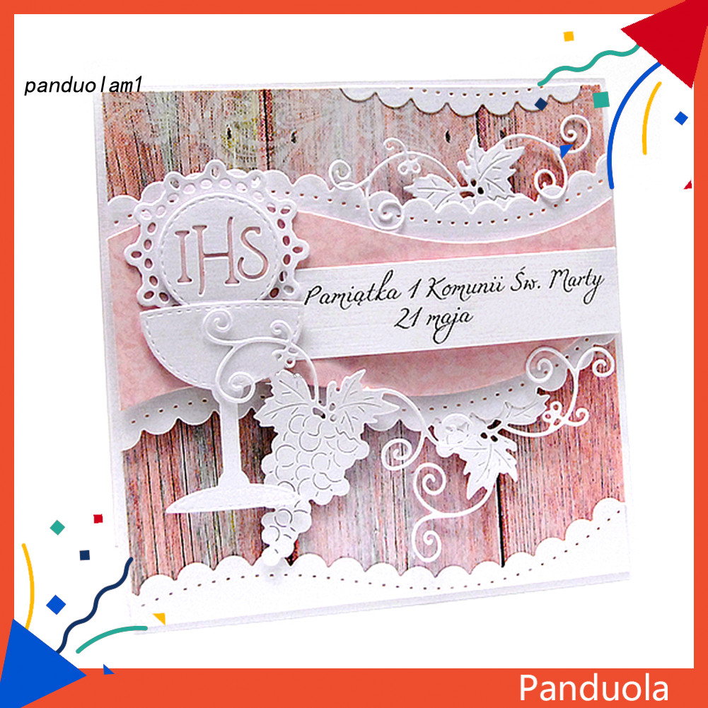 PANDU Letter IHS Leaf Cup Metal Cutting Dies DIY Scrapbook Paper Cards ...