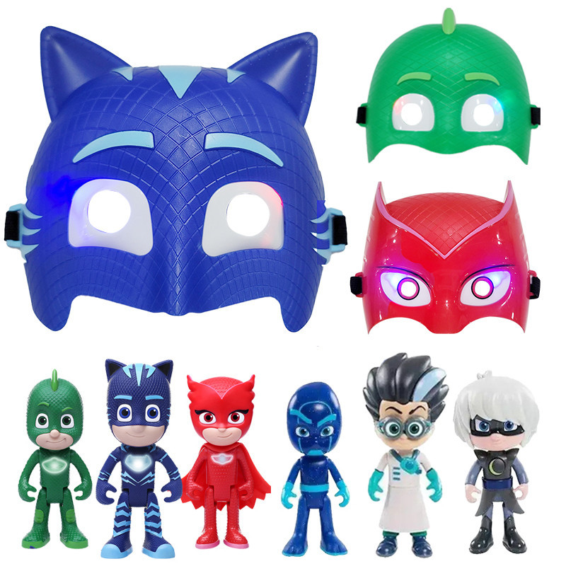 PJ Masks Kids Toys PVC Light Up Mask CosPlay Catboy Gekko Owlette Dress ...