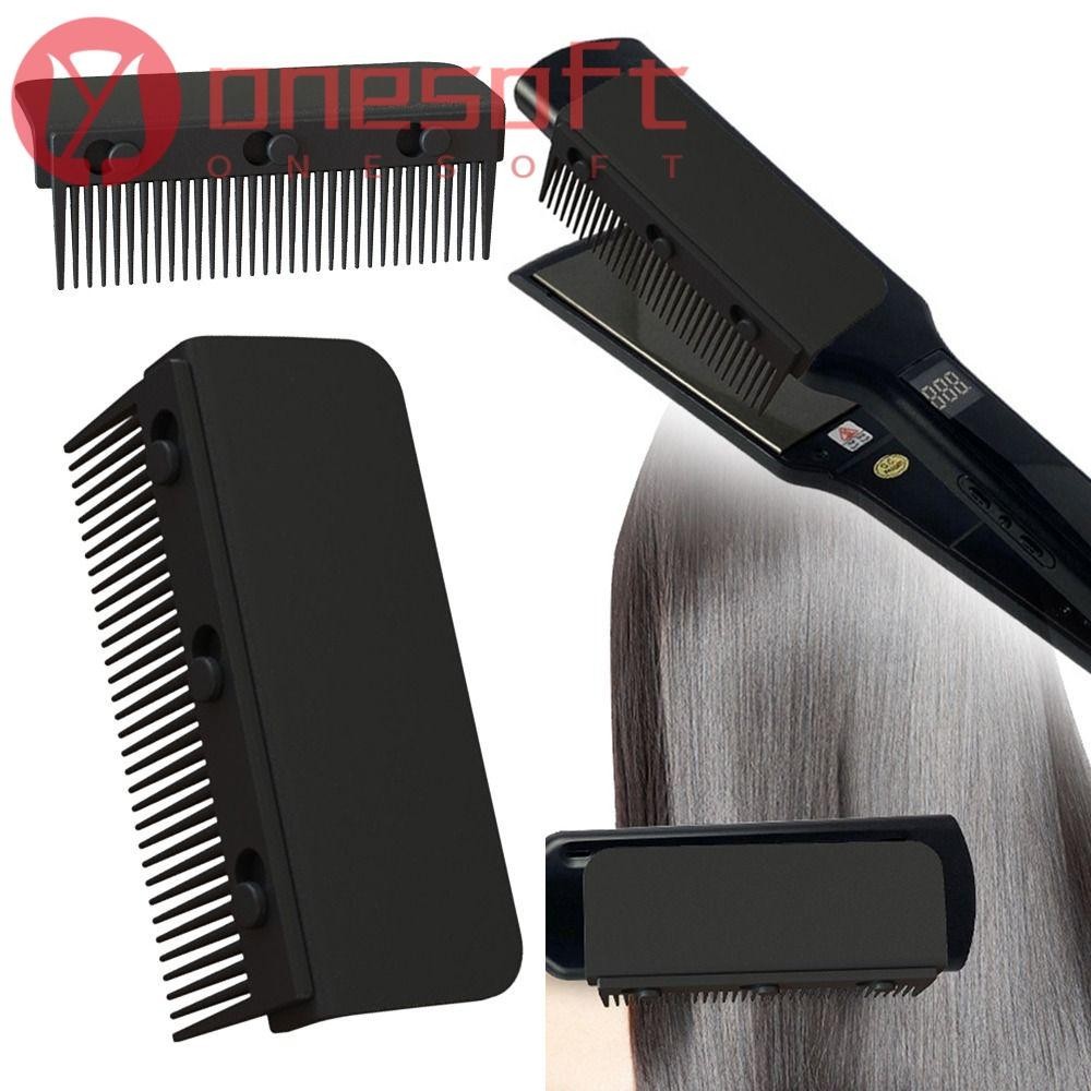 ONE-SOFTNESS Flat Iron Comb Attachment, Hair Straightening V Type Hair ...
