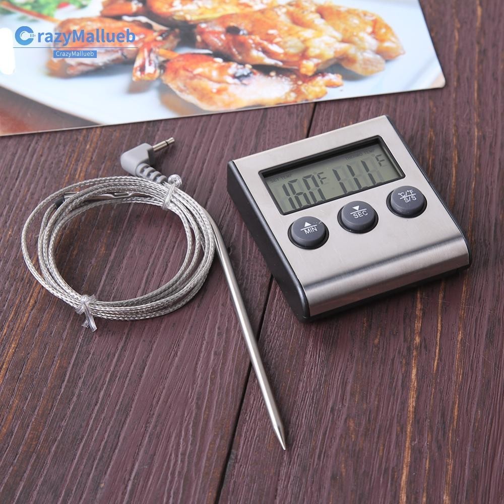 1pc Digital Display Food Thermometer Probe Timer Meter Cooking Kitchen ...