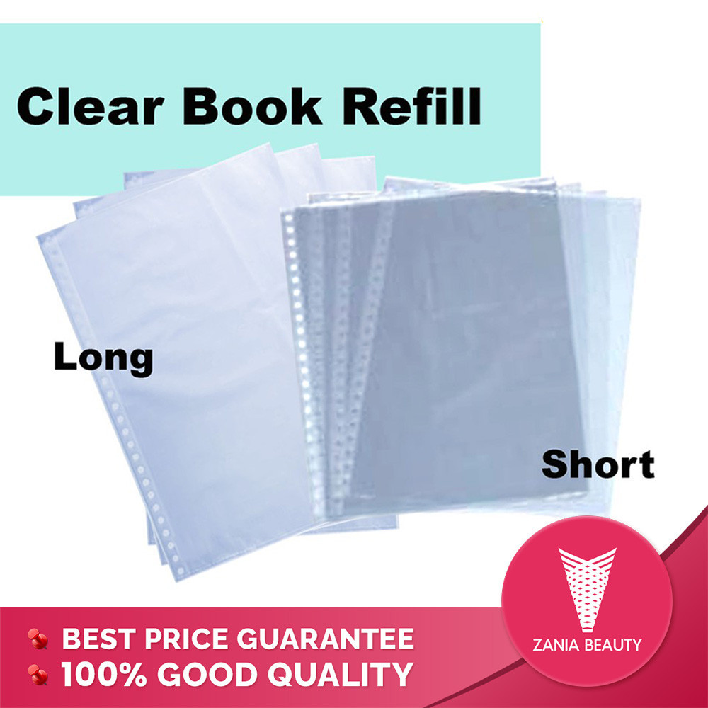 Zania Clearbook Plastic Refill Pockets Clear Sheet Transparent ...