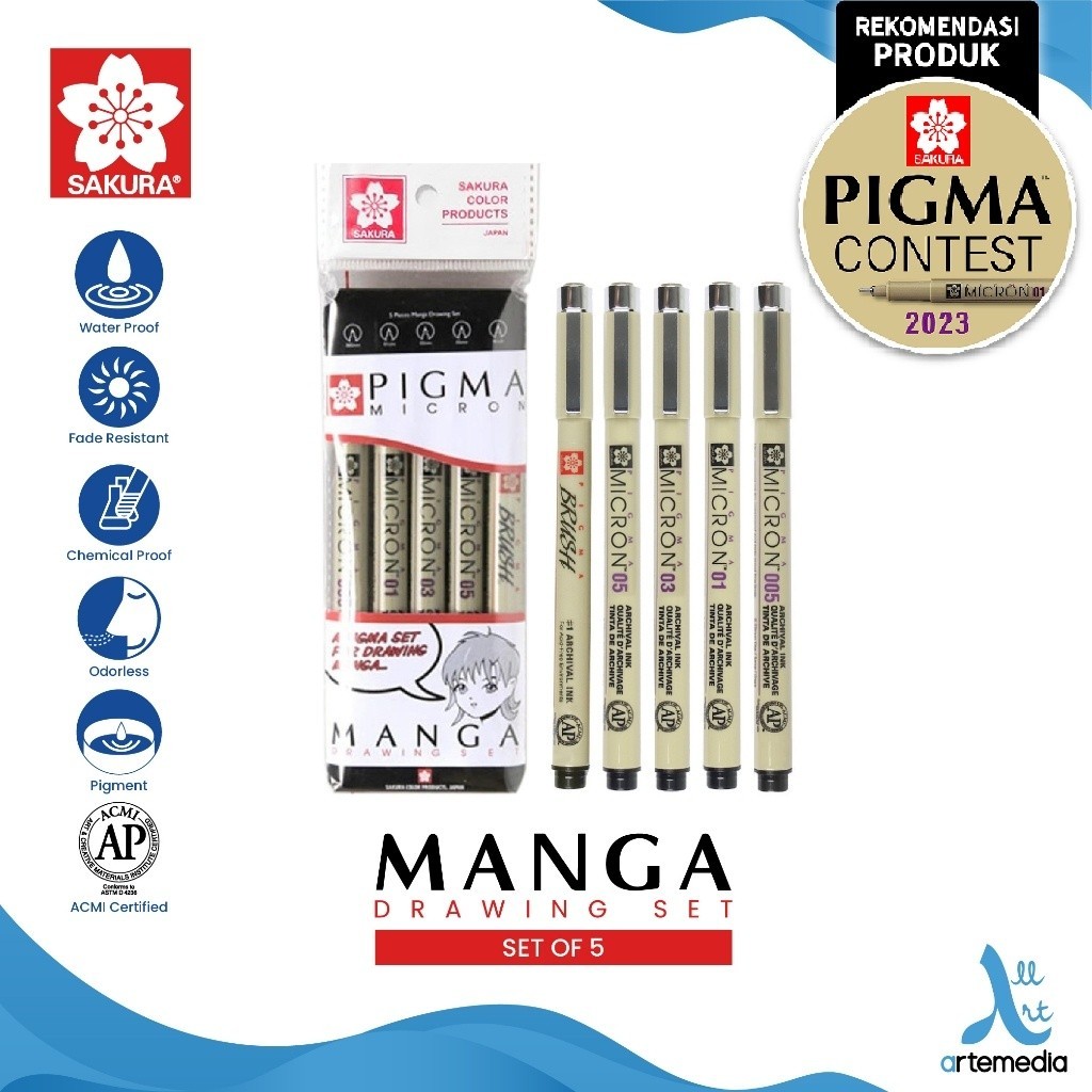 Drawing Pen Sakura Pigma Micron Set of 5 Tips Drawing Pen PM - 5 ...