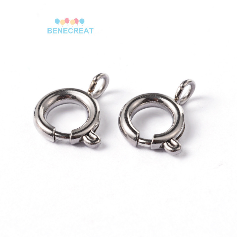 5pc 304 Stainless Steel Smooth Surface Spring Ring Clasps Stainless ...
