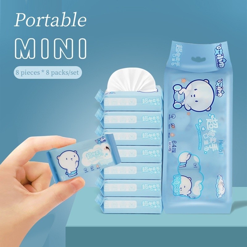 8in1 Set Bag Mini Baby Wipes Pocket Portable Wipes Multipurpose ...