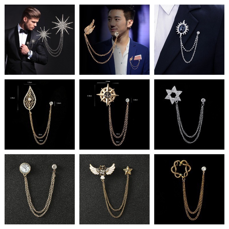 Retro Sun God Brooch Fashionable Rhinestone Men's Suit Corsage Pin ...