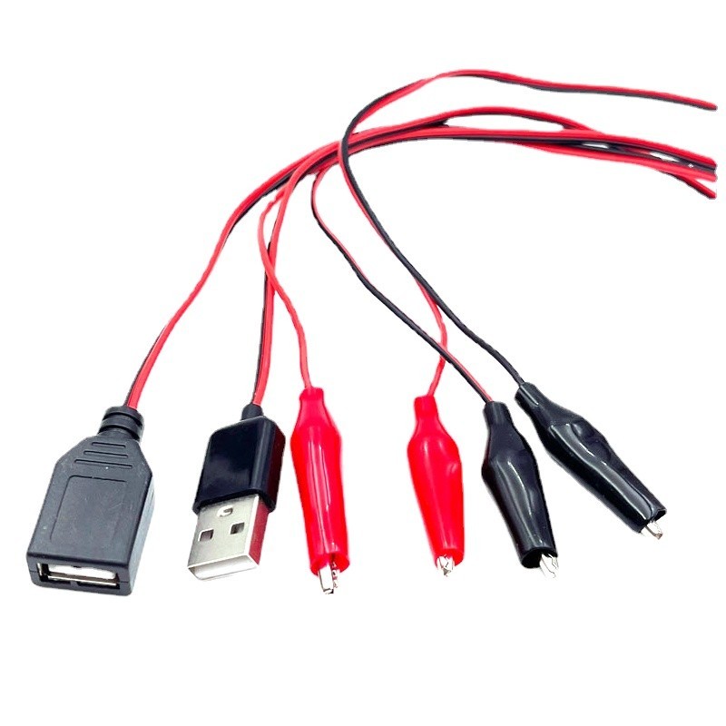 Alligator Clip to USB Cable USBA Male Female Head Test Clip to USB ...