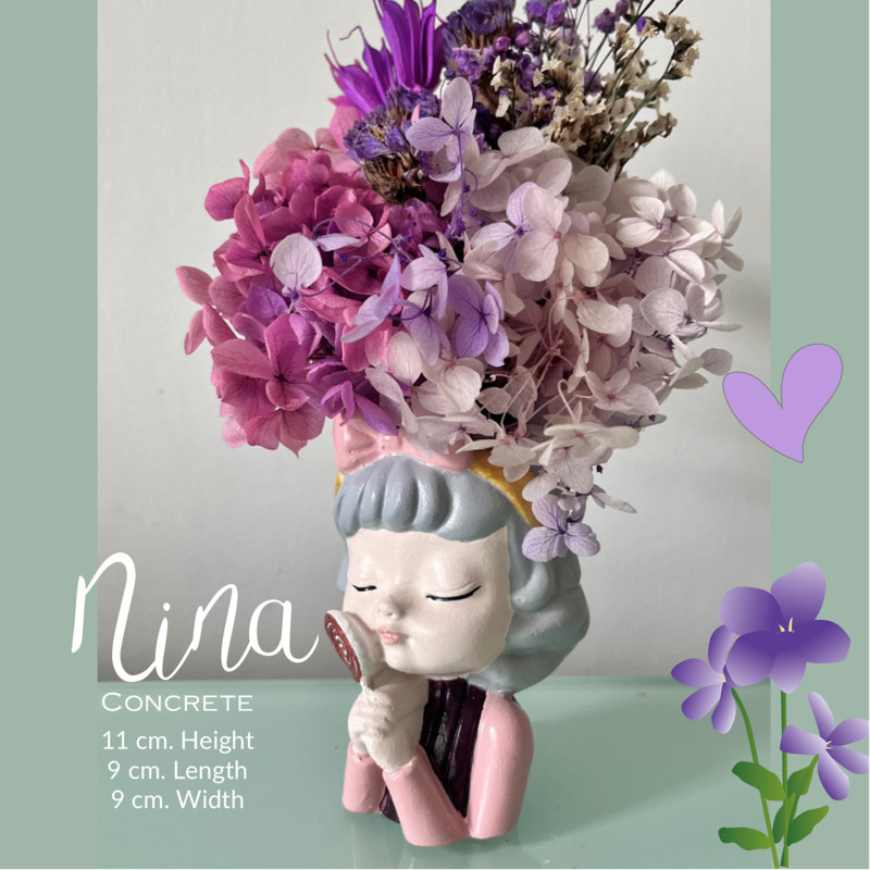 NINA POT - CONCRETE POT WITH DRAIN HOLE, MULTI PURPOSE VESSEL, CUTE ...