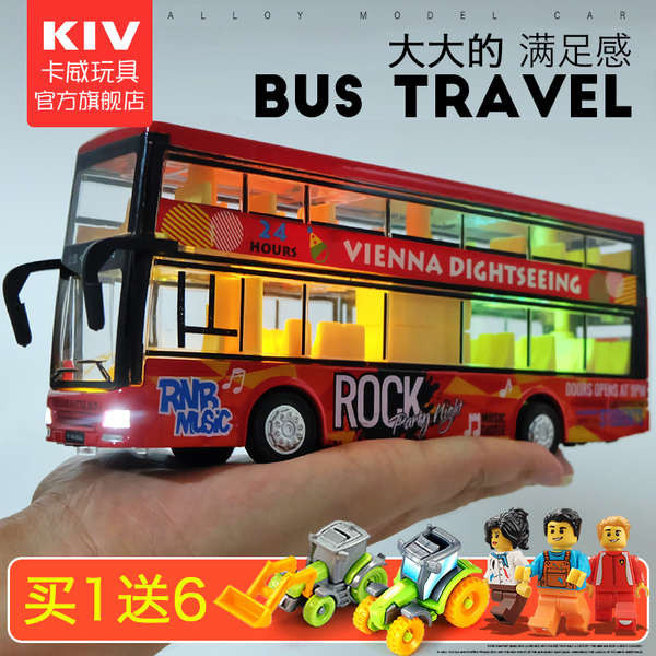 Alloy double-decker bus bus toy boy london tour bus bus model kids toy ...