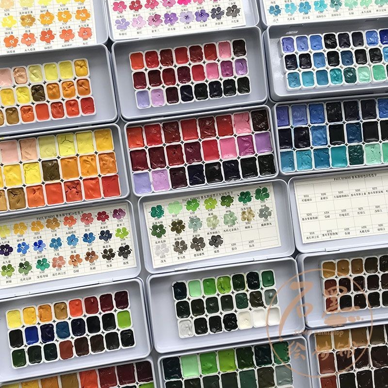 Rubens 24 Colors Watercolor Paint.Split Packing.Purple/blue/green/brown ...