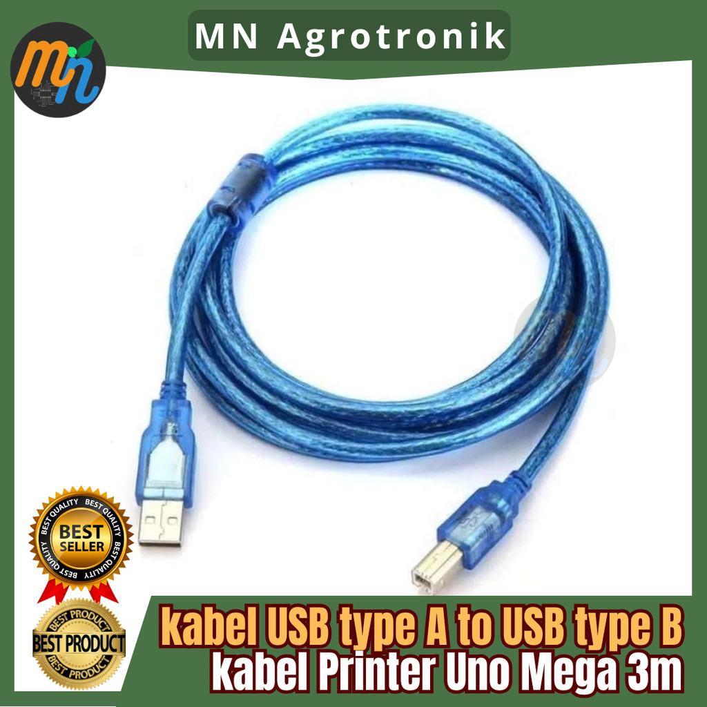 Usb type A to USB type B cable / Uno Mega Printer cable 300cm 3m 3 ...